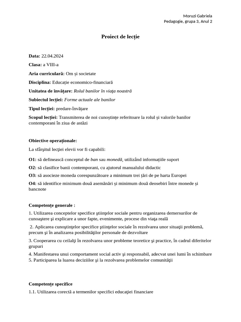 Proiect Ed. Financiara | PDF
