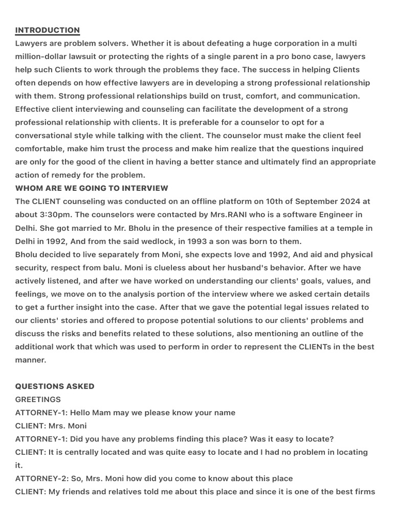 Client Interview | PDF