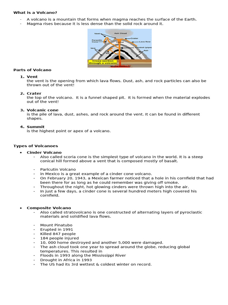 Volcano Grade 10 Science | PDF