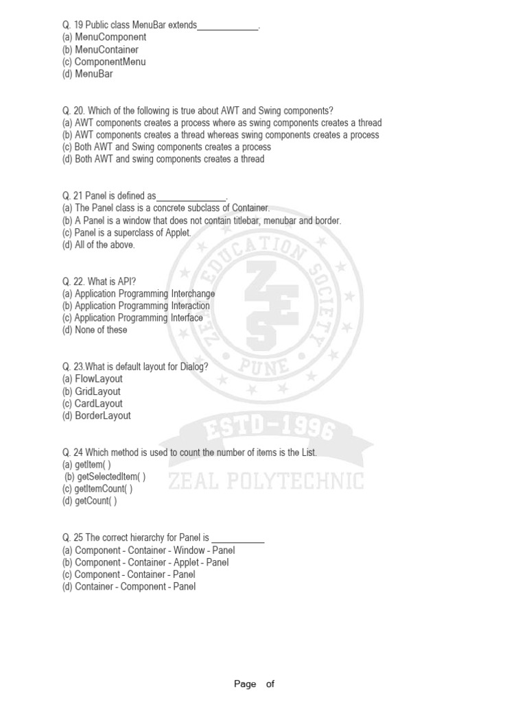 Ty Comp Sem V Ajp 22517 Mcqs Bank 5 | PDF