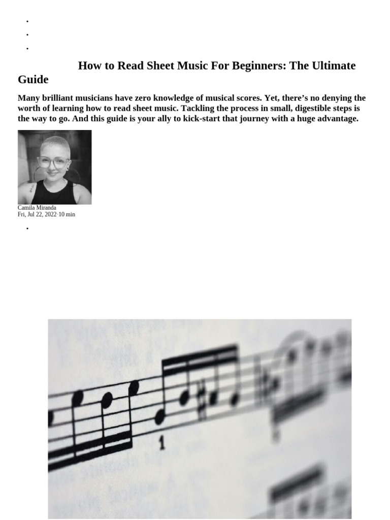 How to Read Sheet Music For Beginners | PDF
