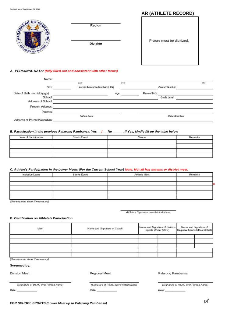 Athlete Record | PDF