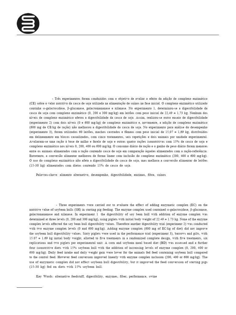 Artigo Casca de Soja Suínos | PDF