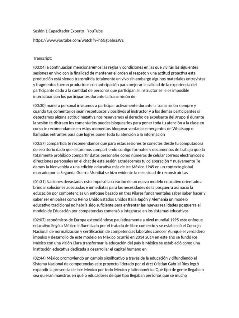 Sesión 1 Capacitador Experto | PDF