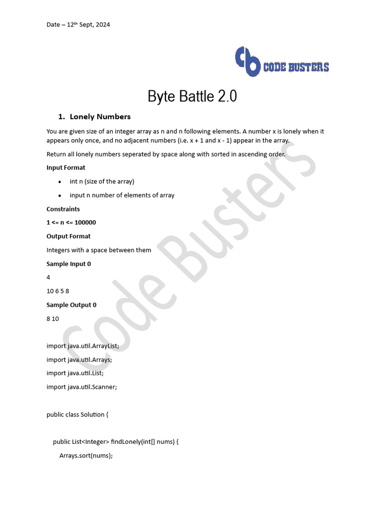 Byte Battle 2.0 solutions | PDF