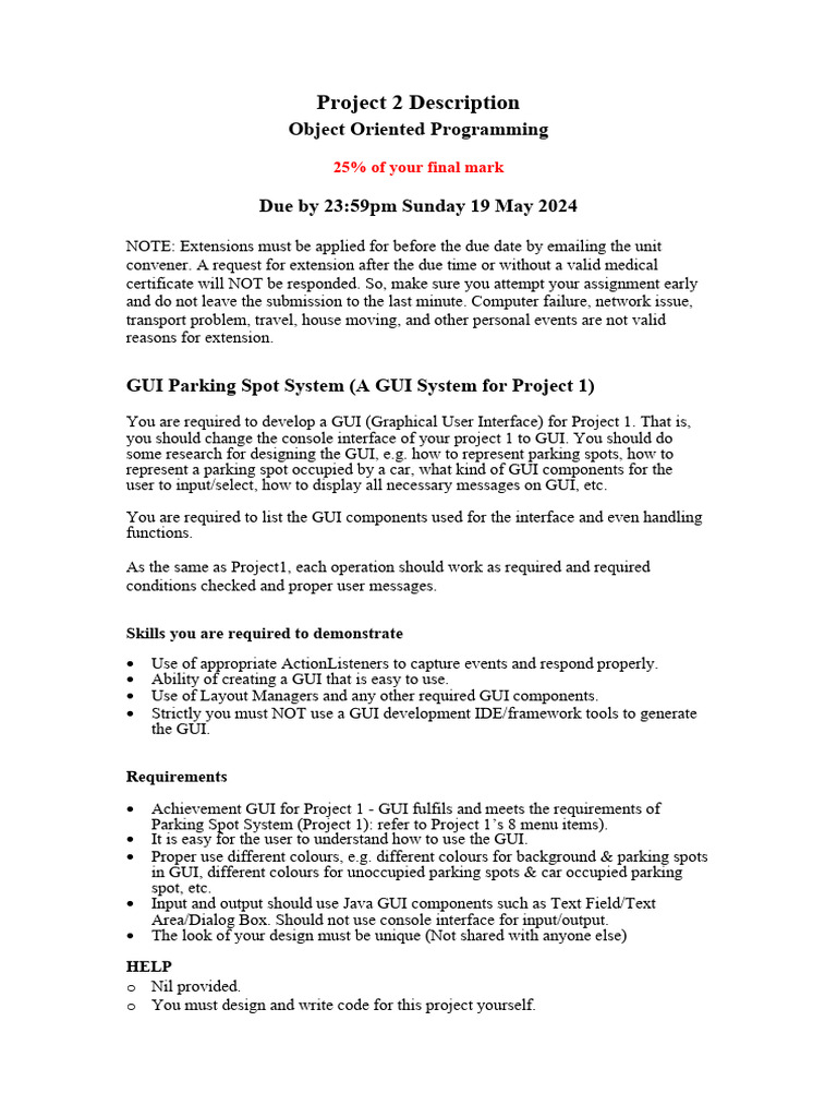 Project 2 Specification-S1-24 | PDF