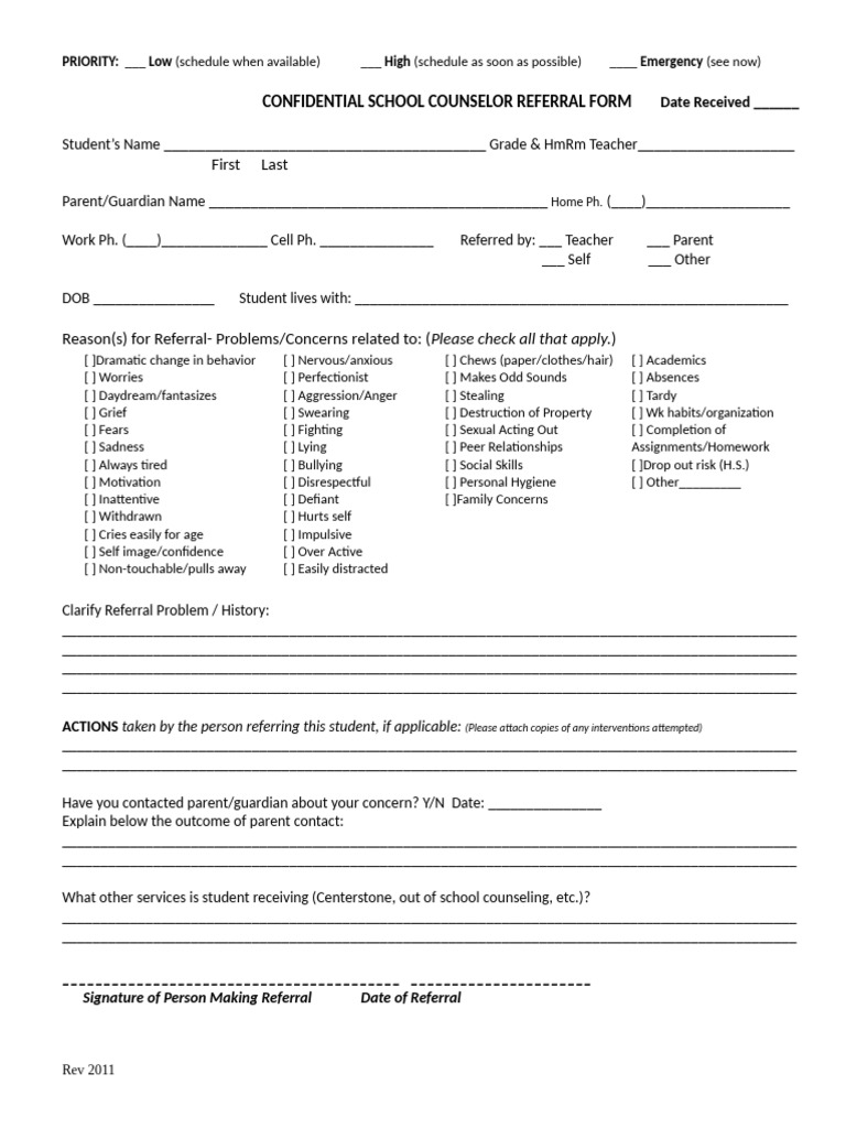 School Counselor Referral Form | PDF
