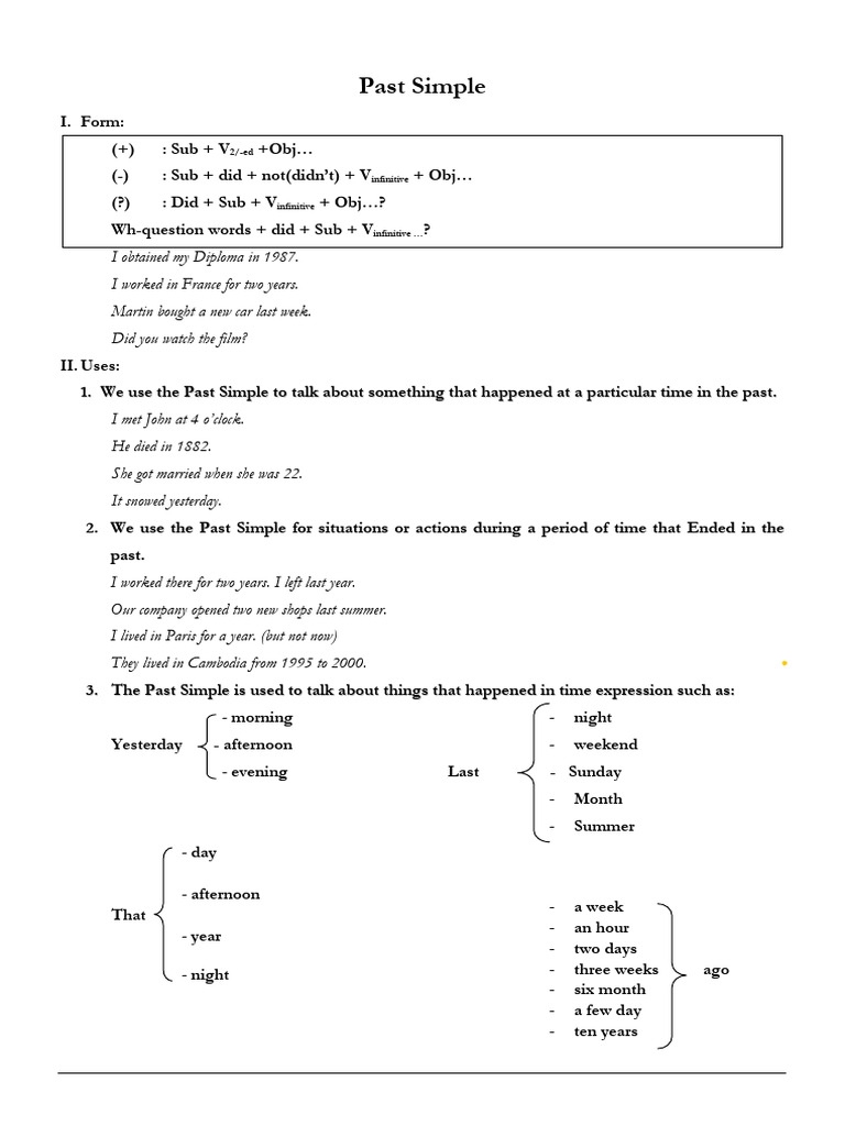Past Simple Rules | PDF