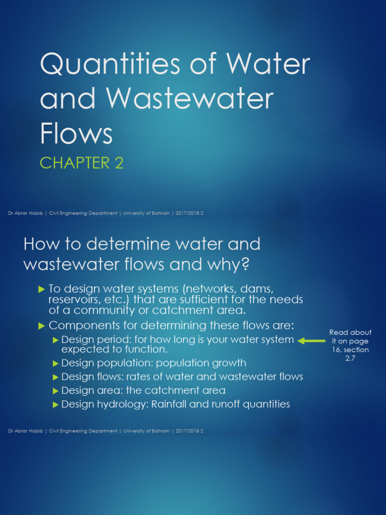 Lecture 2 Water and Wastewater Demands Updated 02 2023 Slides | PDF