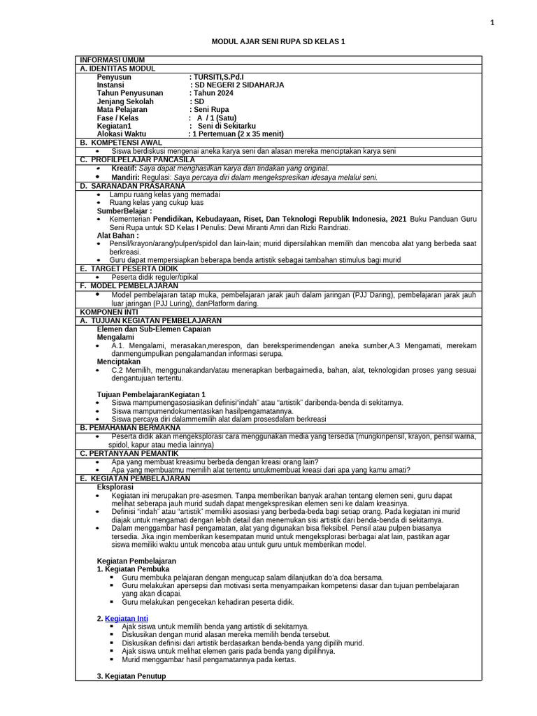 Ma Seni Rupa Bu Tursiti | PDF