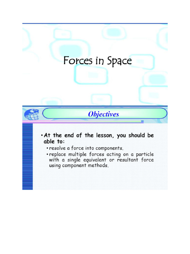 Forces in Space | PDF