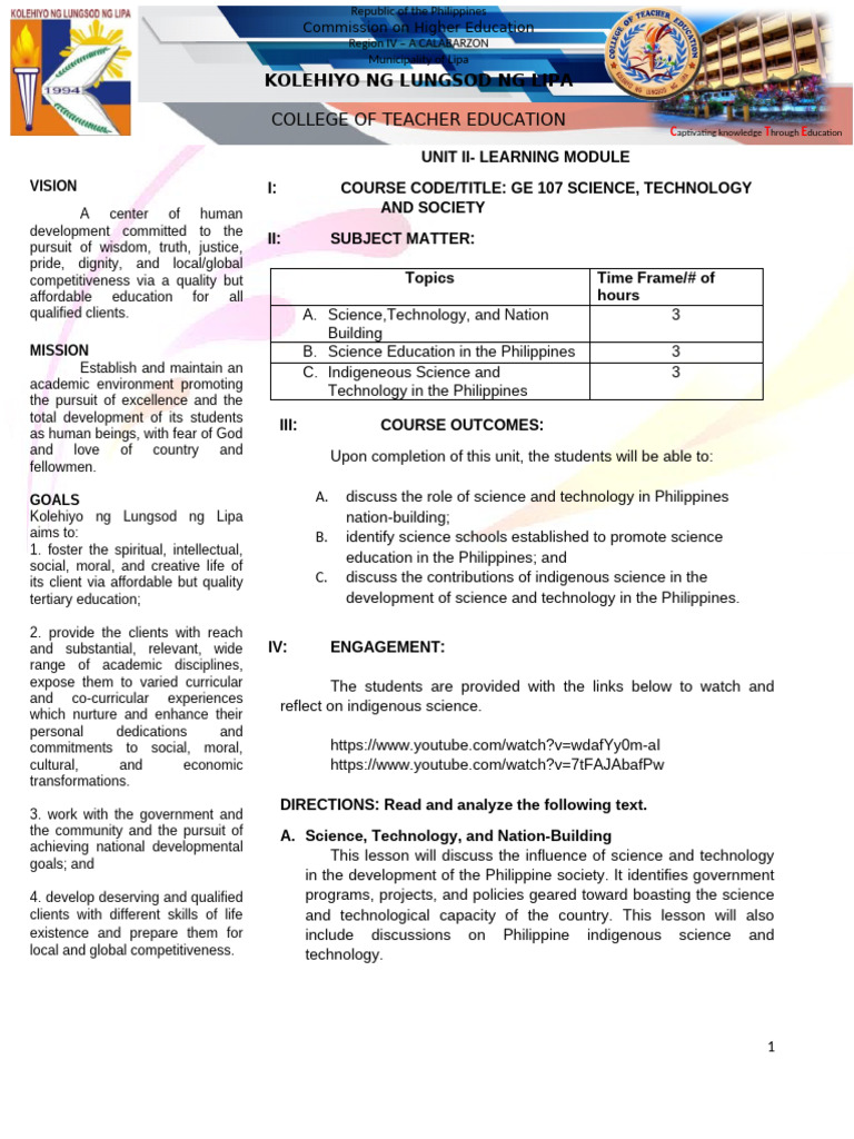 STS Unit 2 MODULE 2 | PDF