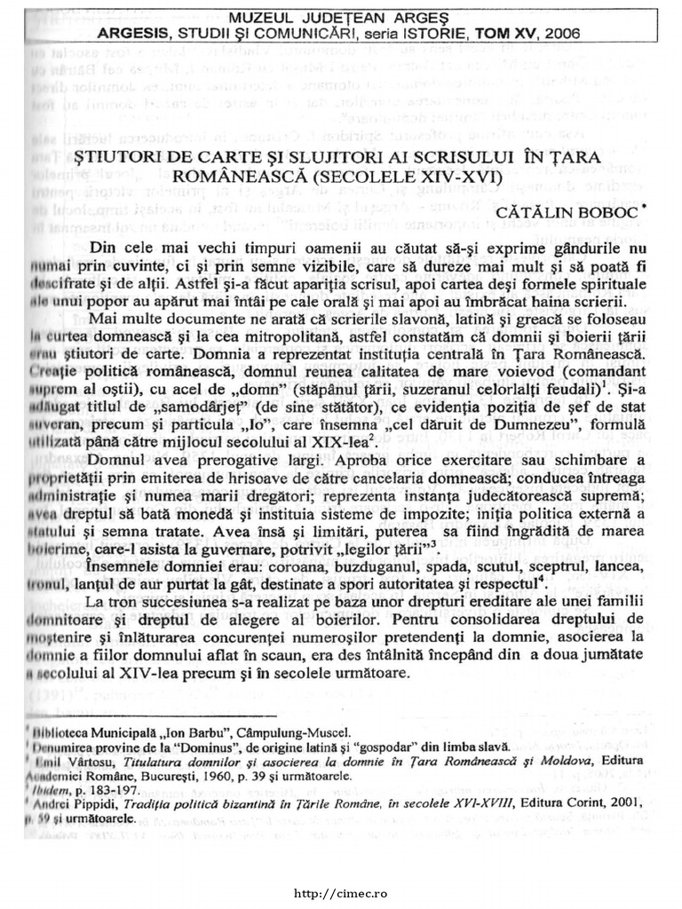 Argesis 15 Studii Si Comunicari Muzeul Judetean Arges 2006 273 | PDF