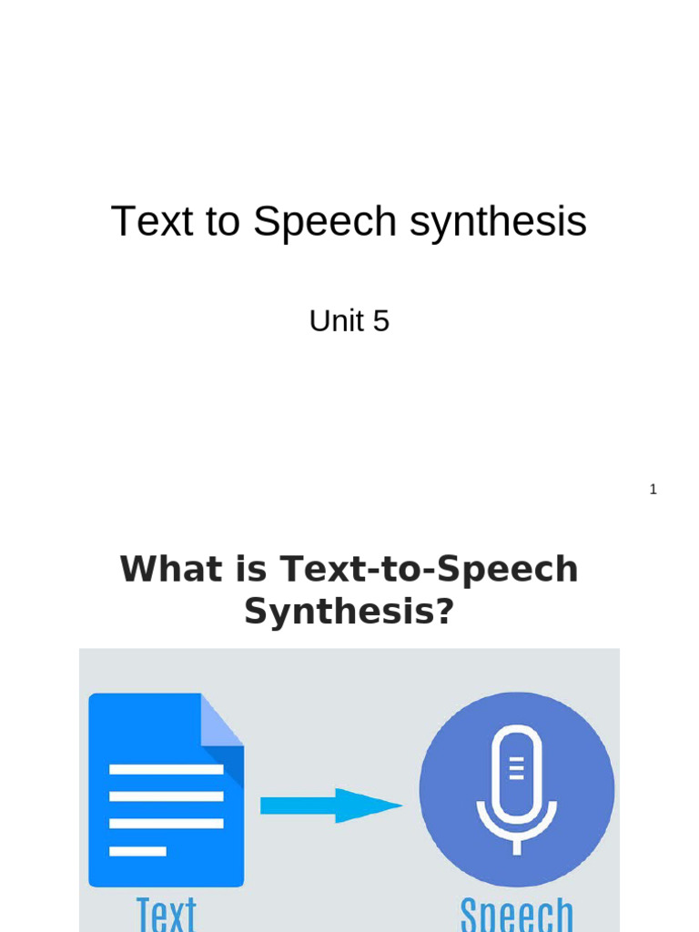 Speech Synthesis Unit5 | PDF