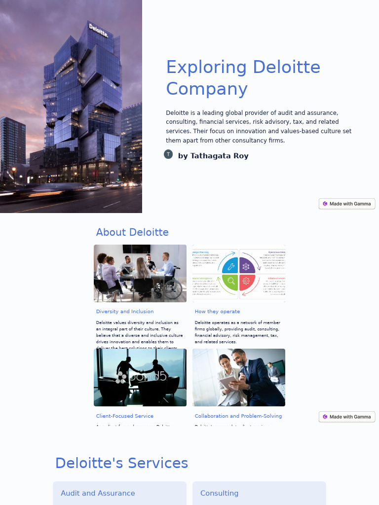 Exploring Deloitte Company | PDF