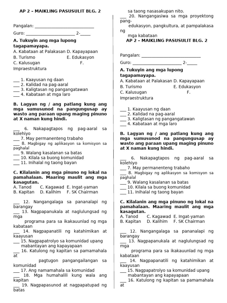 Mga Namumuno Sa Komunidad | PDF