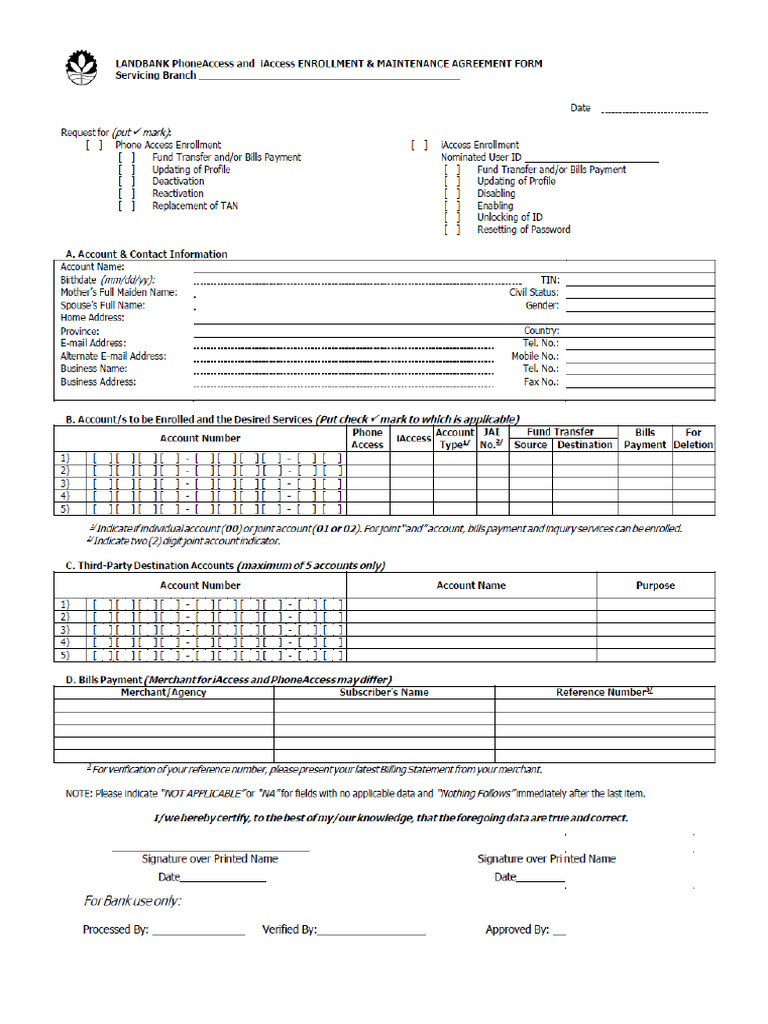 Iaccess Enrollment Form | PDF