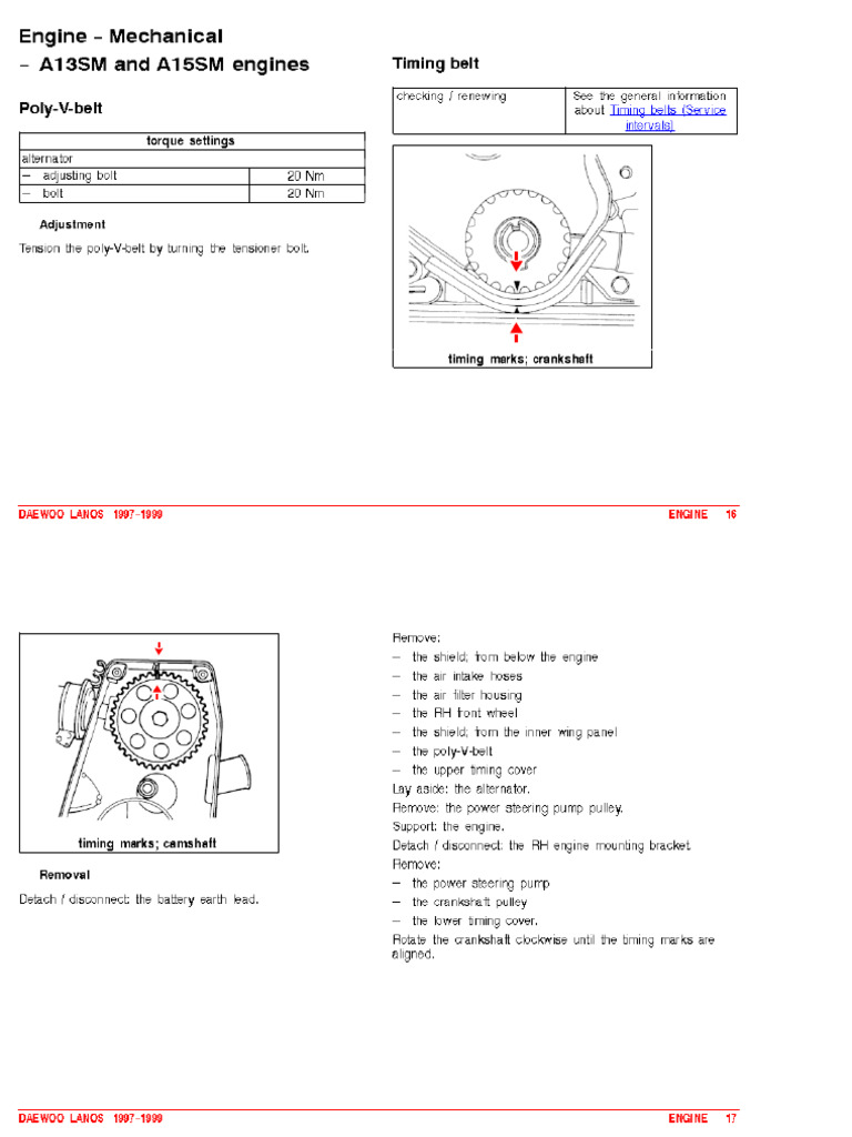 Daewoo Lanos Engine Mechanical 97-99 | PDF