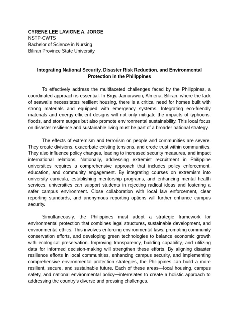 Position Paper - NSTP | PDF