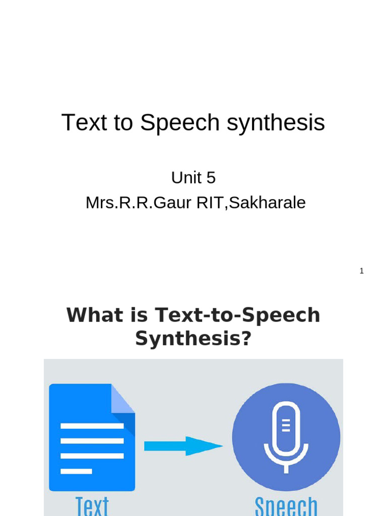 Speech Synthesis Unit5 | PDF | Speech Synthesis | Stress (Linguistics)