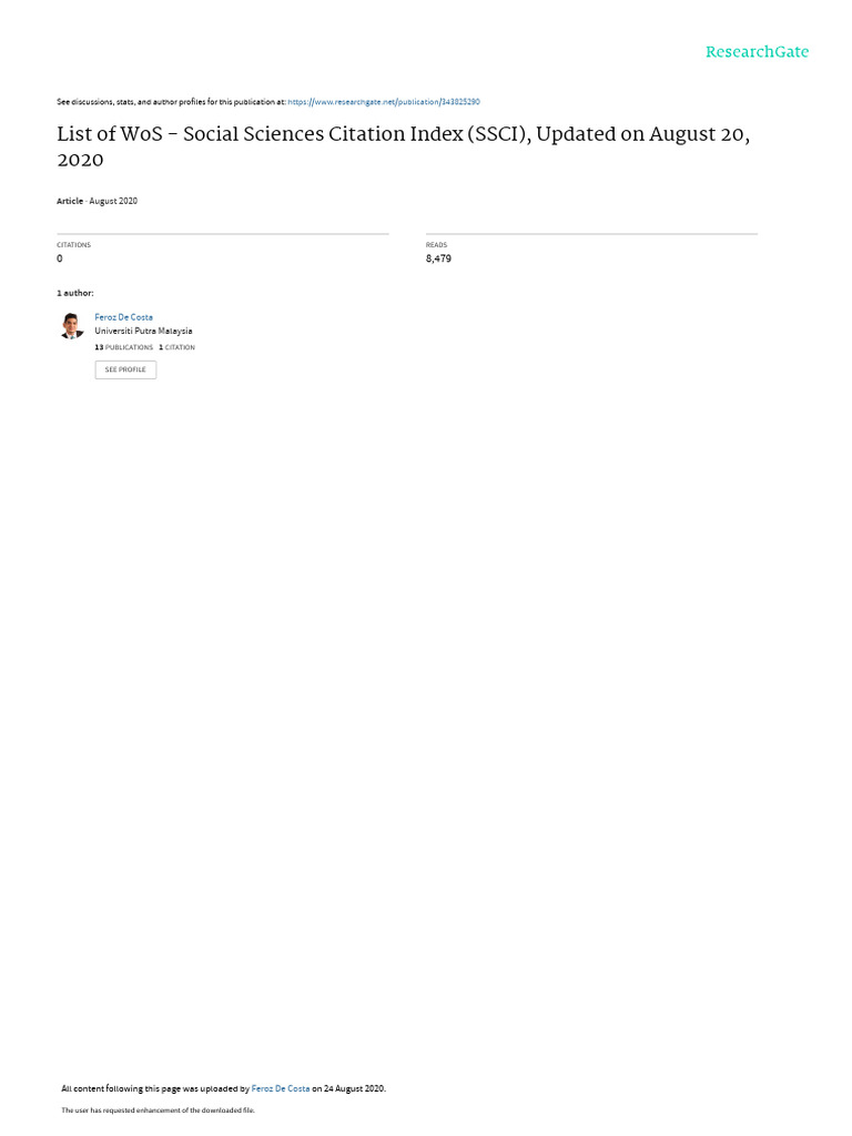 Wos SSCI | PDF