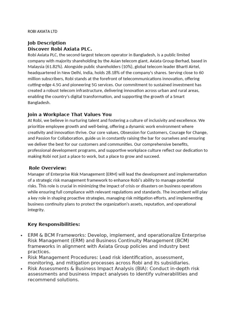 Robi Axiata LTD | PDF