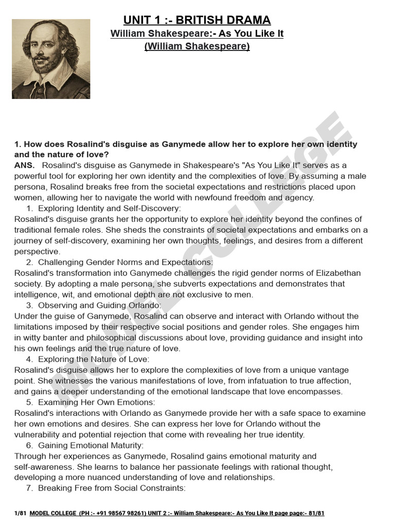 William Shakespeare_- As You Like It | PDF