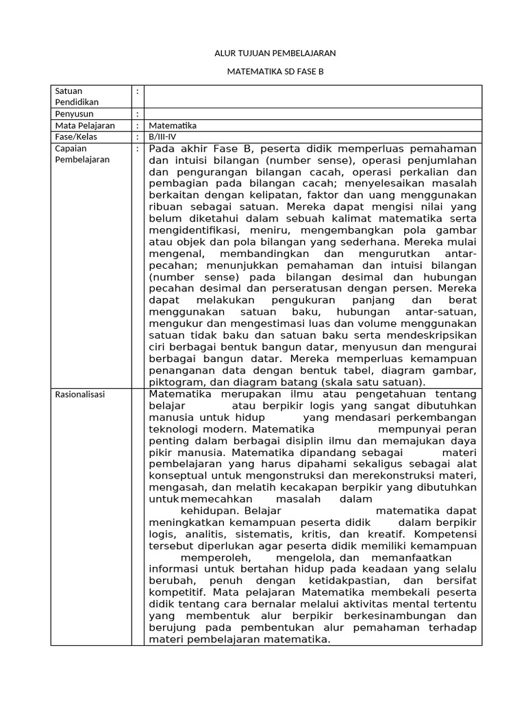 3 ATP Matematika Draf | PDF