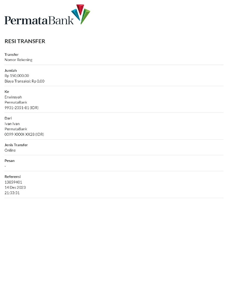 Resi Transfer - 1702610688629 | PDF