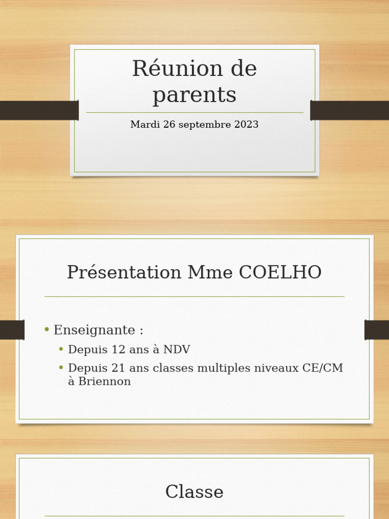 Réunion Parents VC | PDF