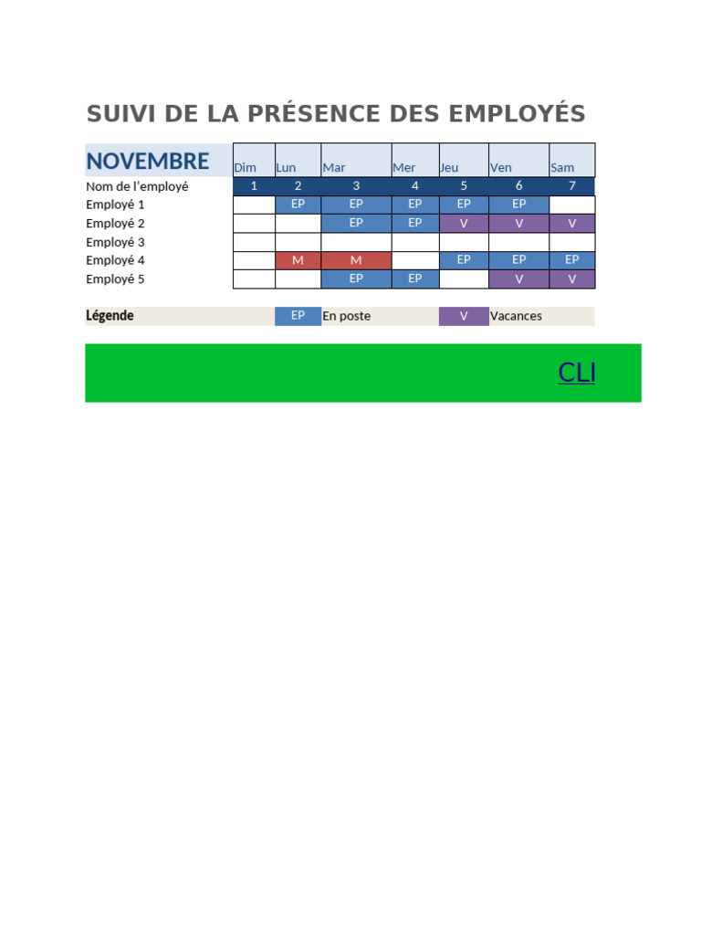 IC Employee Attendance Tracker Template 8544 FR | PDF