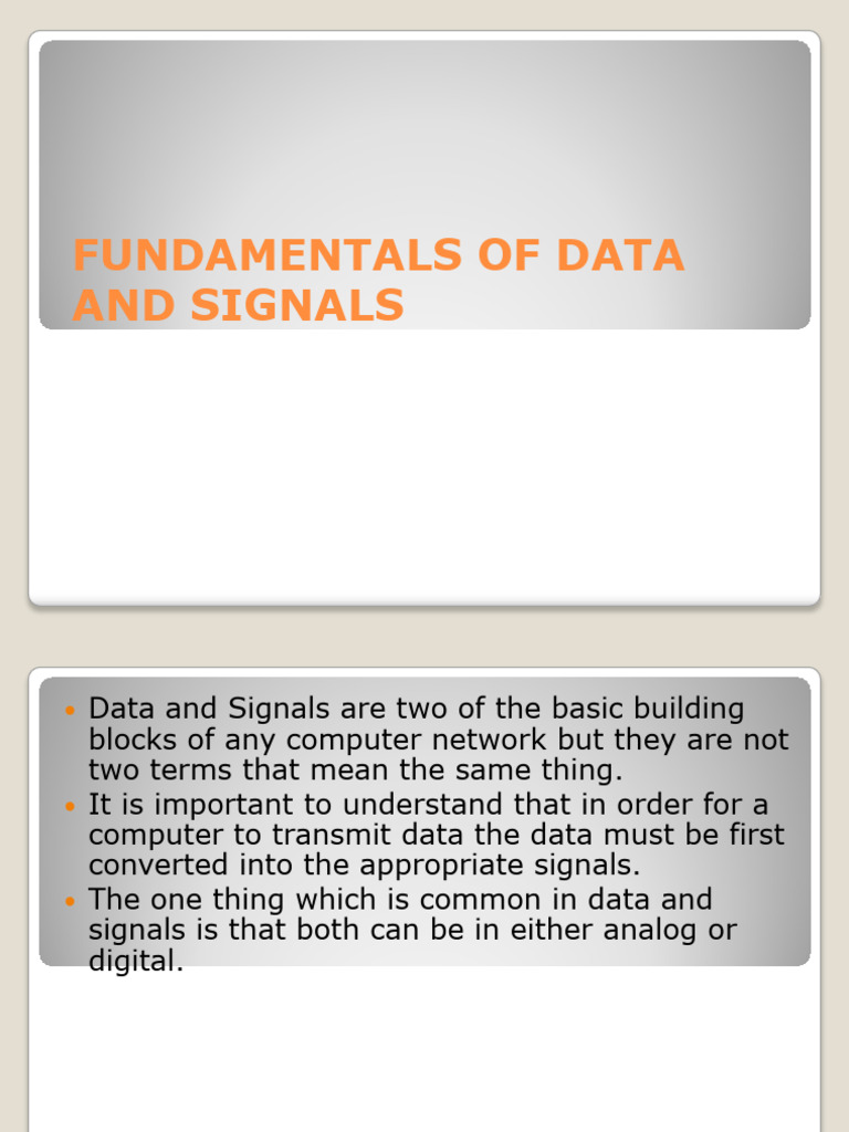 Fundamentals of Data and Signals | PDF