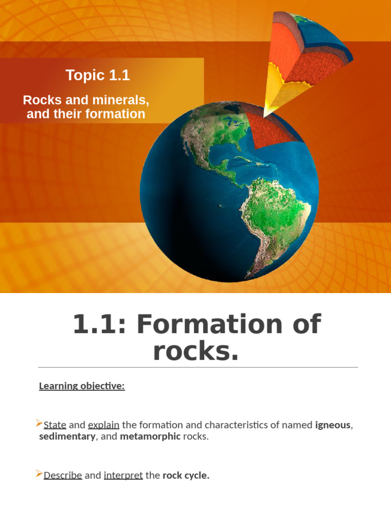 1.1 - Rocks and Minerals, and Their Formation | PDF