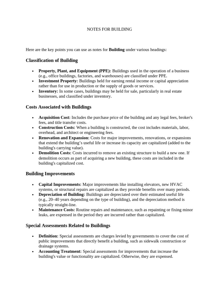 Notes For Building | PDF