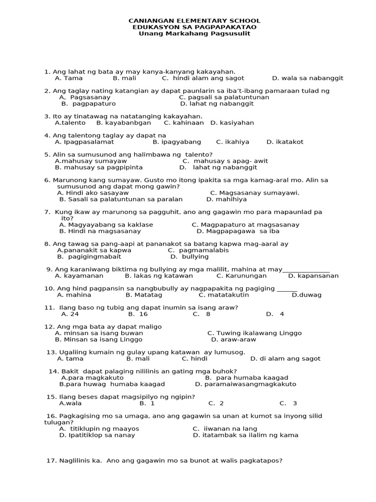 PT - Esp 2 - Q1 | PDF