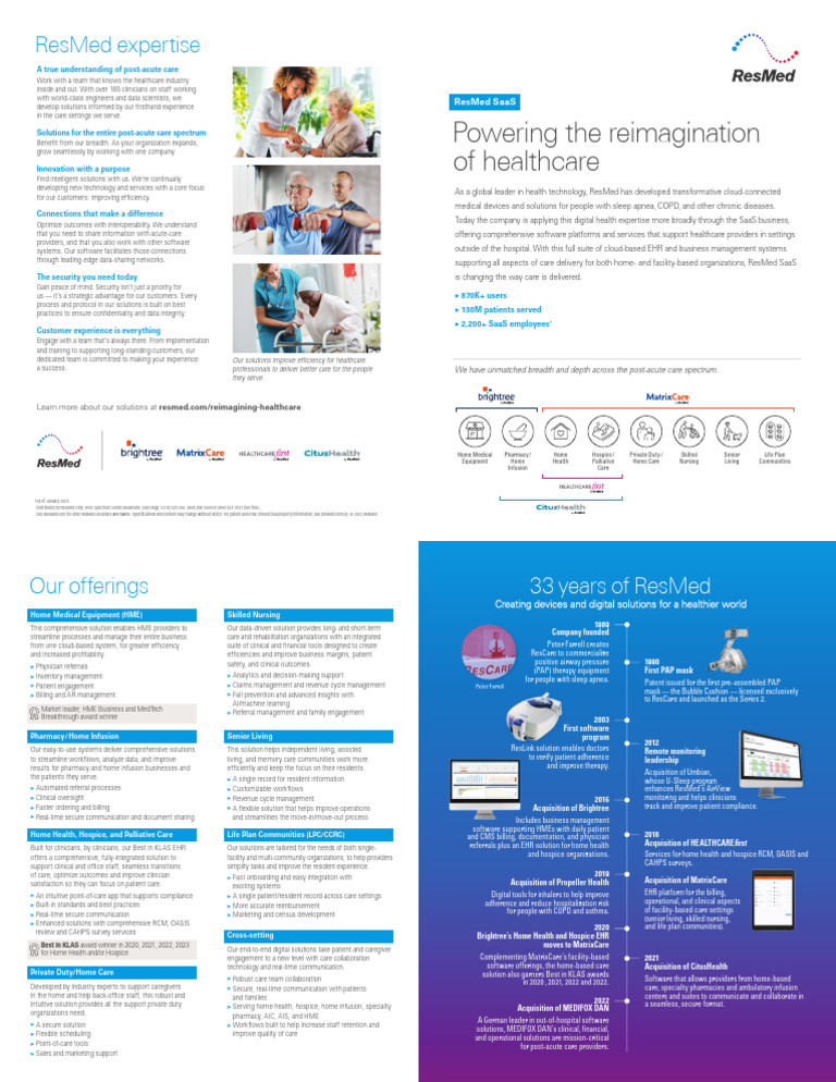 ResMed SaaS Brochure | PDF
