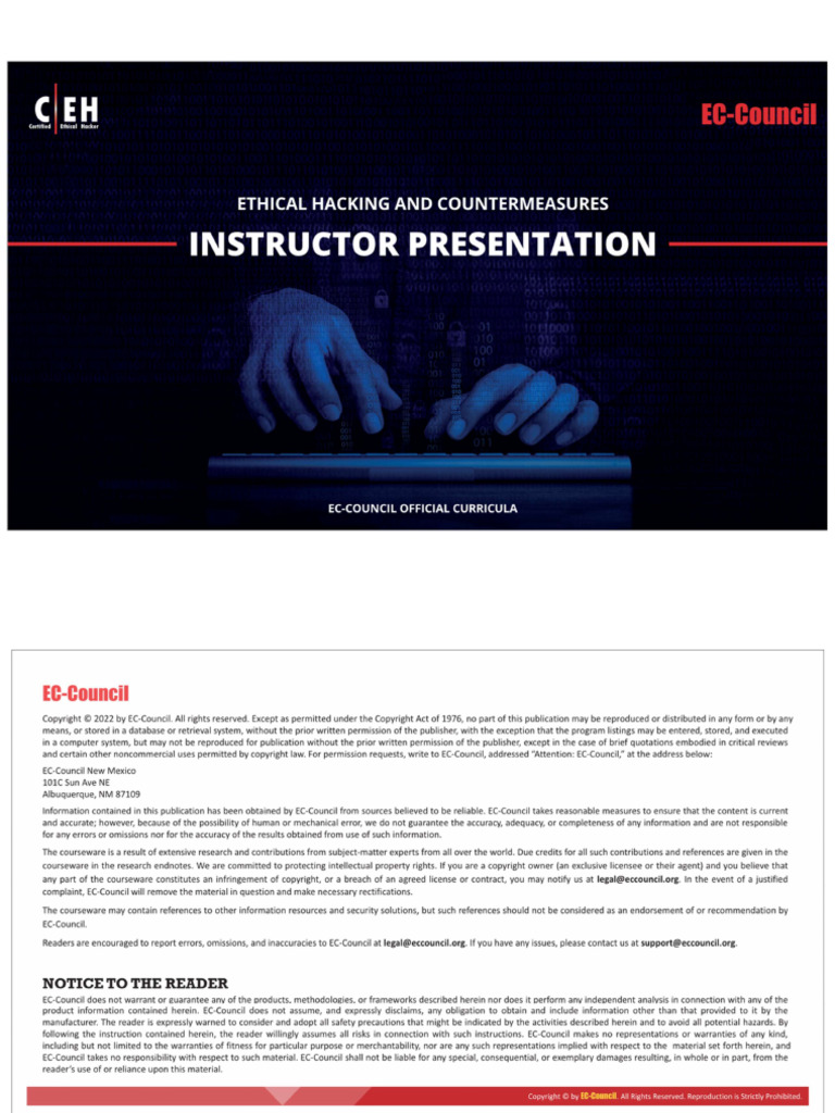 Instuctor Presentation CEH 12 - Module 00 - Student Introduction | PDF
