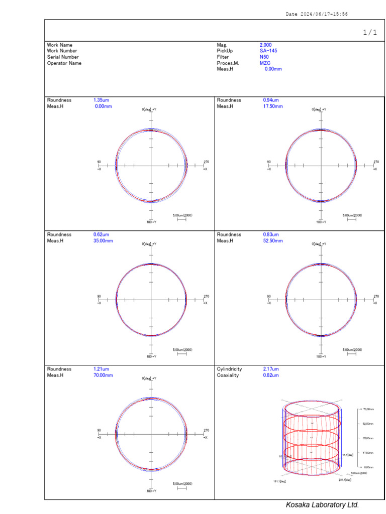 Work Name Work Number Serial Number Operator Name Mag. Pickup Filter Proces.M. Meas.H | PDF