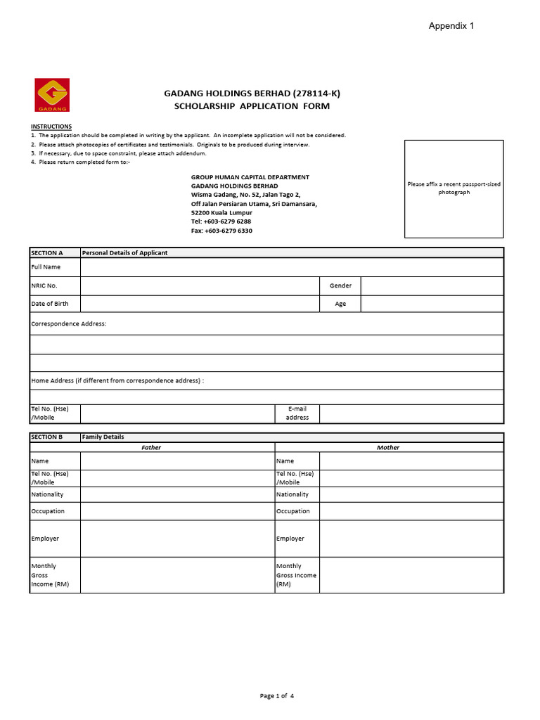 Gadang-Scholarship-Application-Form | PDF