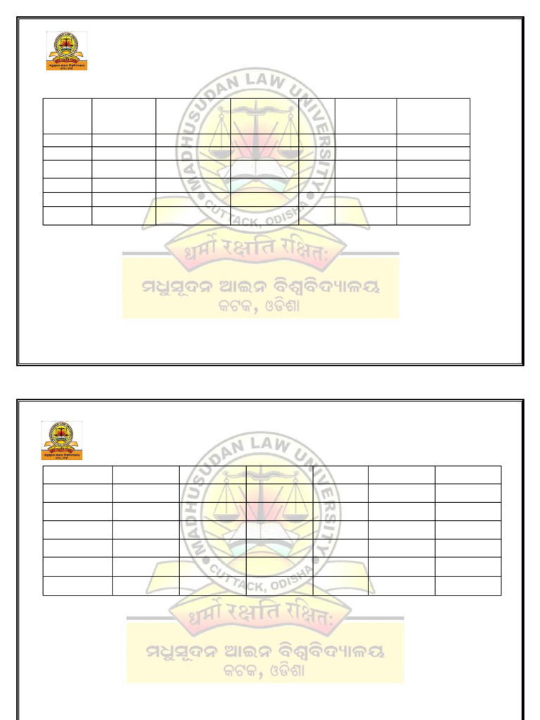 Time Table For Session 2024 (Odd Sem) 5 Yr. B.a.ll.b (H) - Updated | PDF
