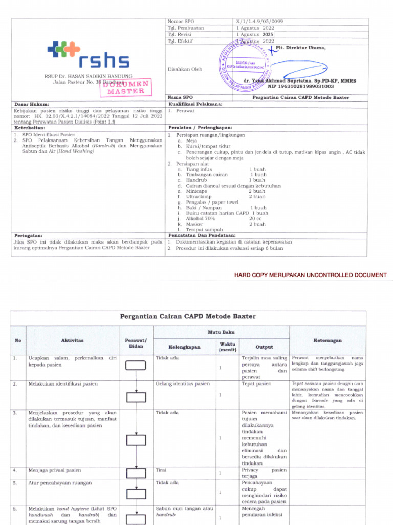 Sop Tentang Pergantian Cairan Capd Metode Baxter - Ars - 202212051051170004140649 ...