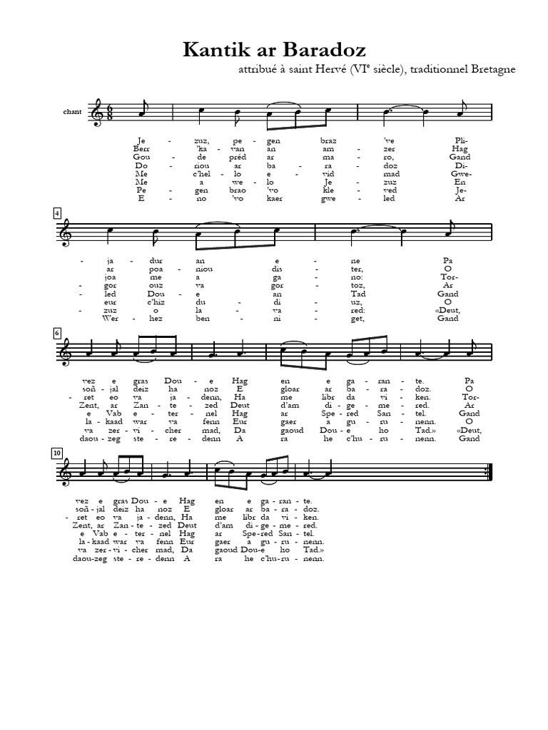 Kantik Ar Baradoz | PDF