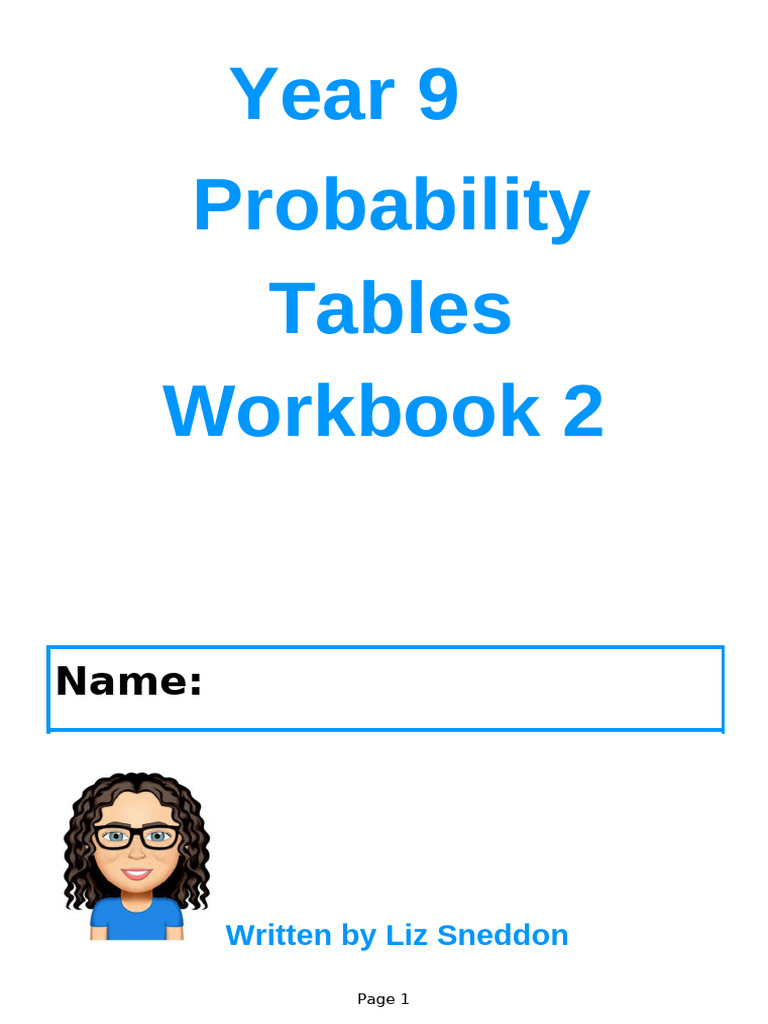 Year 9 Probability Tables Workbook 2 | PDF