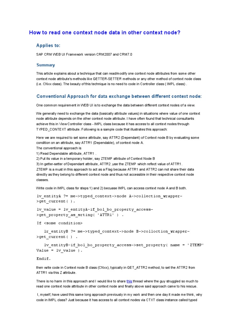 How To Read One Context Node Data in Other Context Node | PDF | Scope (Computer Science ...
