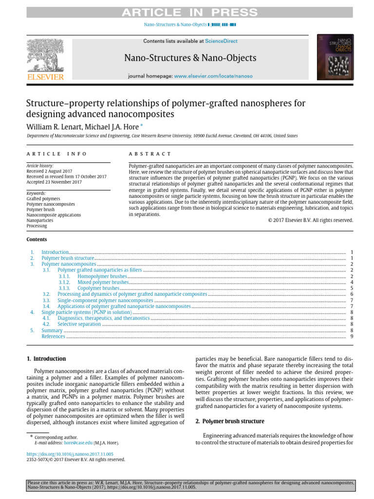Structure–property relationships of polymer-grafted nanospheres for | PDF