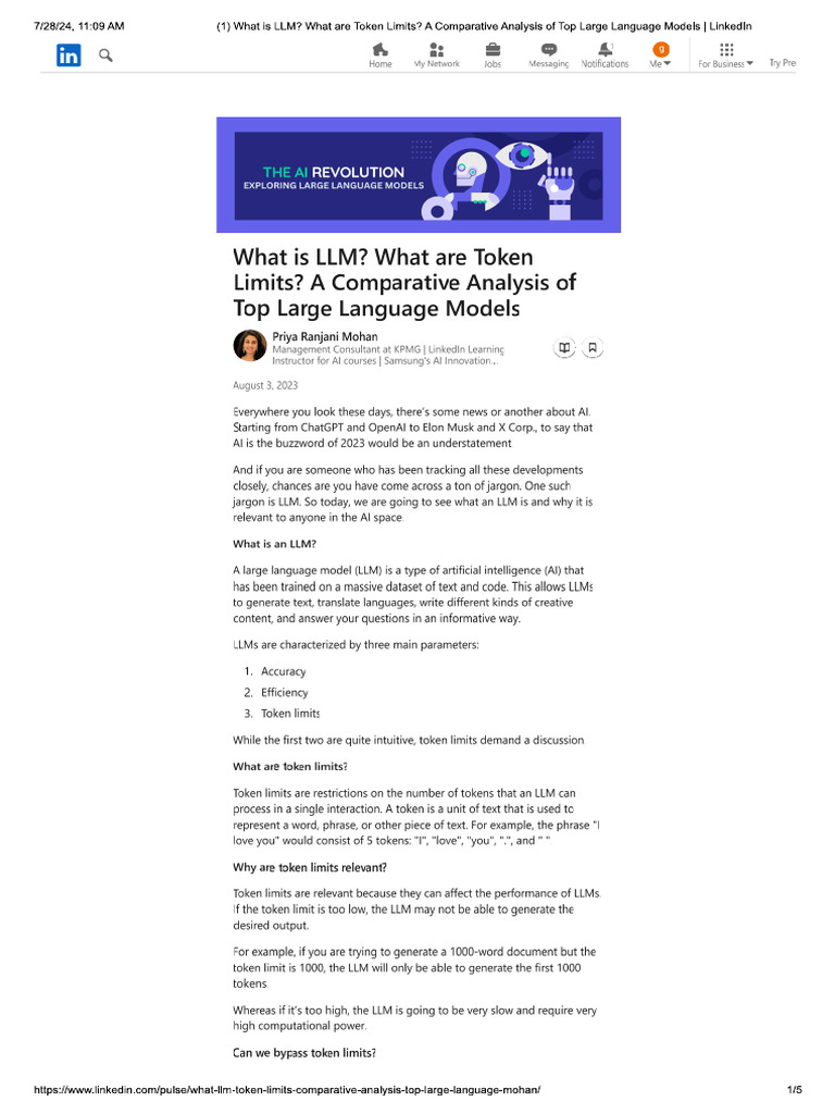 What is LLM What Are Token Limits | PDF