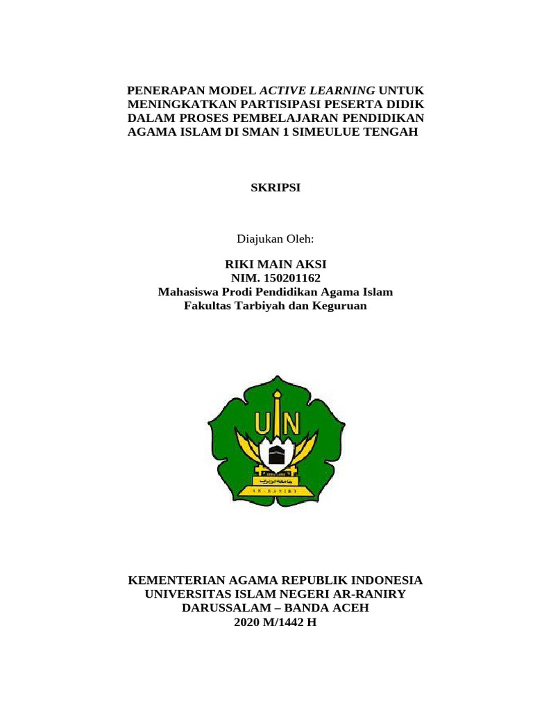 Skripsi Pembelajaran Active Learning | PDF