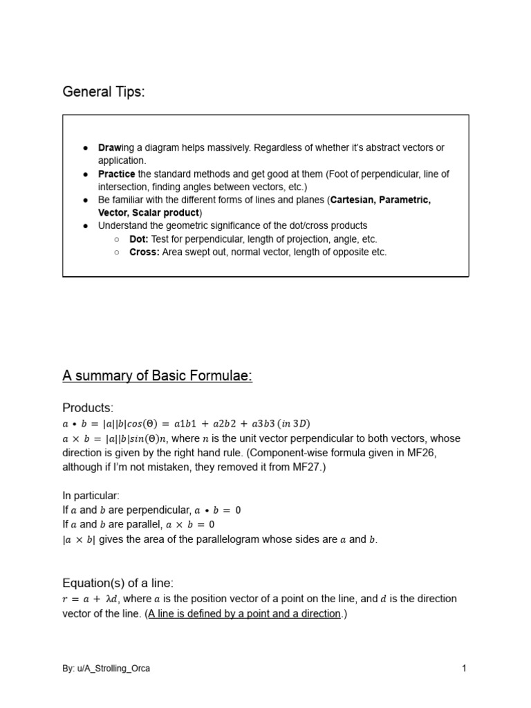 Vectors Notes | PDF