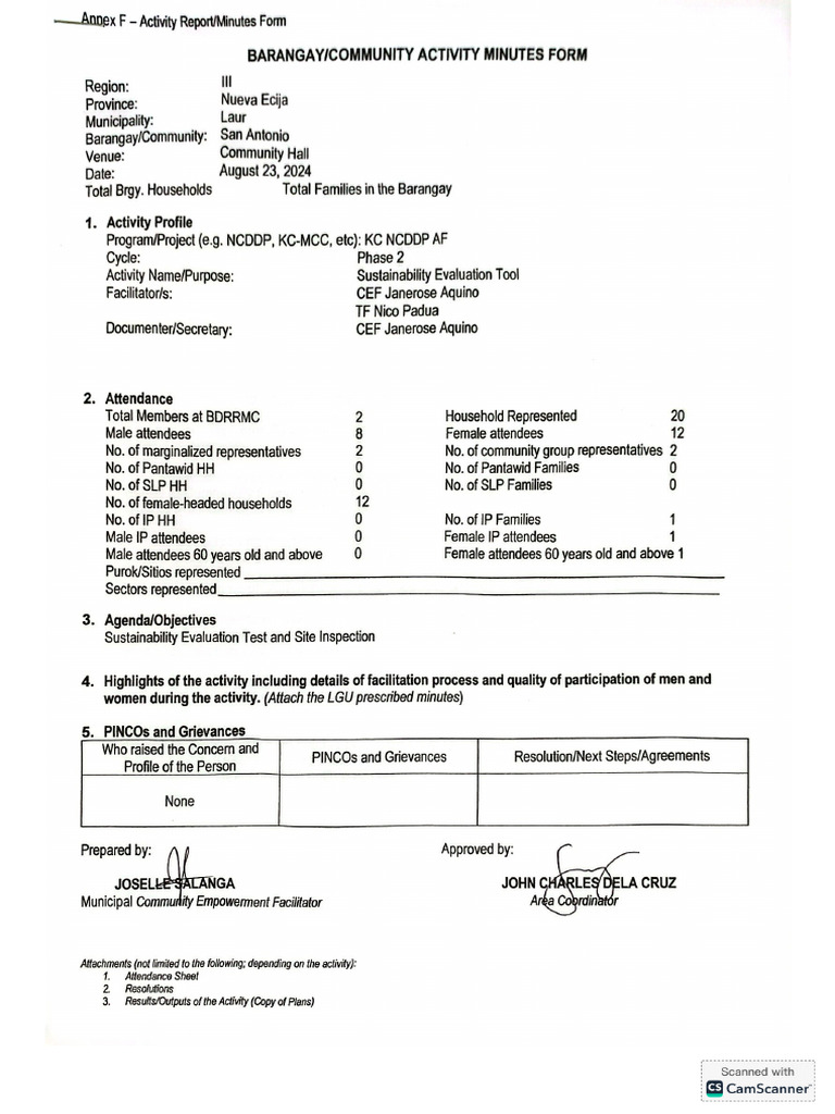 Phase 2 San Antonio SET Minutes Form MOM | PDF