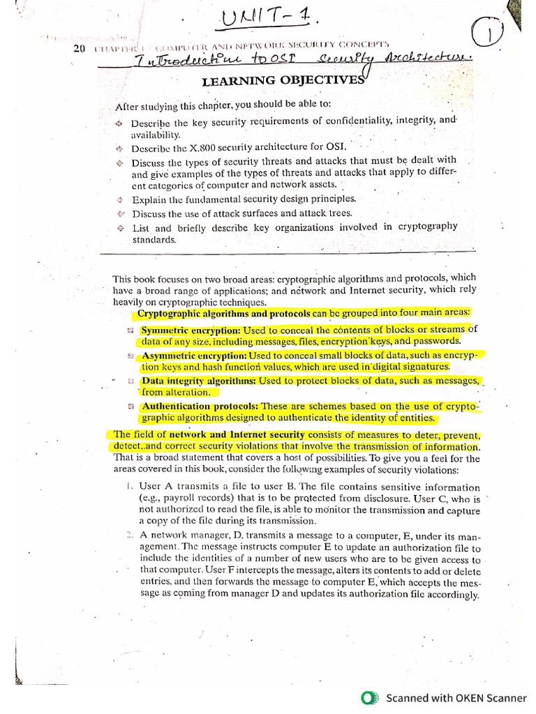 Unit 1 (Cryptography) | PDF